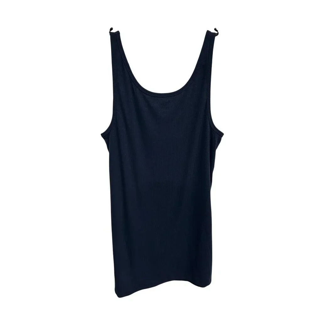 Merona | Tops | Merona Navy Blue Ribbed Tank Top Large Athleisure ...